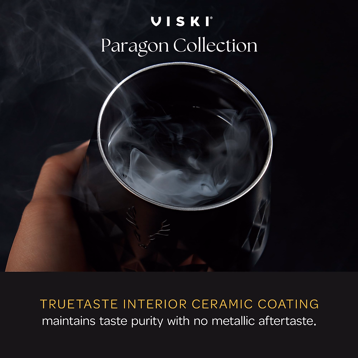 Viski Paragon Whiskey Taster Cocktail Tumbler Insulated Rocks Tumbler Stainless Steel Rocks Glass 8oz Set of 1