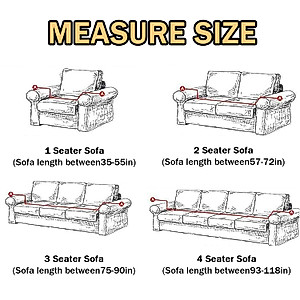 TongBF Stretch Fabric Sofa Cover Corner Cover for 1/2/3/4 Seater, Chair, Recliner, Sectional Sofa with Pillowcase As A Gift (Jacquard-Blue, 4 Seater)