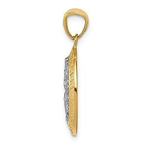 Solid 14k Yellow Gold St Christopher Pendant Charm - 18mm x 17mm