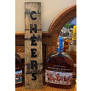 Reclaimed Bourbon Barrel Stave Cheers Sign - Décor for Home Bar