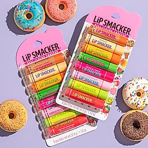 Lip Smacker Original & Best Holiday Flavored Lip Balm Party Pack, Oatmeal Cookie, Vanilla, Mango, Watermelon, Tropical Punch, Cotton Candy, Kiwi, Strawberry, Clear