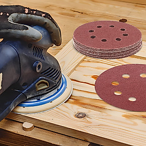 110pcs 5 Inch Sanding Disc 60 Grit, ZEHIQ 8 Hole Hook and Loop Sandpaper Orbital Sander Pads for Automotive Polishing and Wood Working