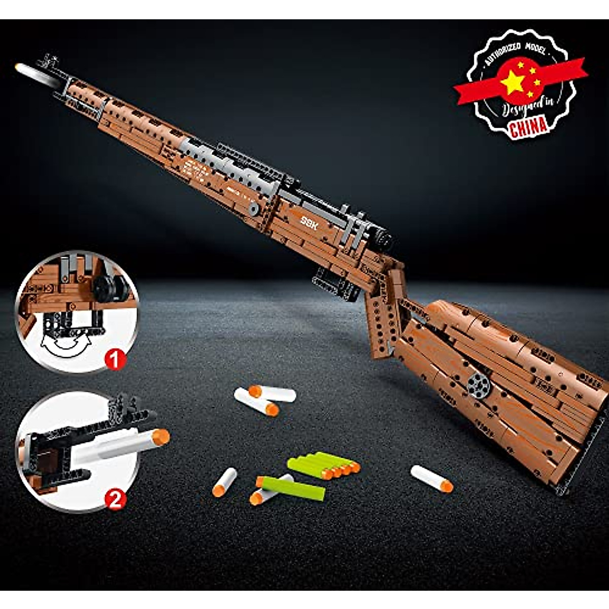 AmazingBlock Reobrix 77003 98k Model Building Toys with Shooting Function, 1028 PCS Building Kit, Collectible Building Bricks Set for Adults and Kids, DIY Building Blocks Present for Birthday