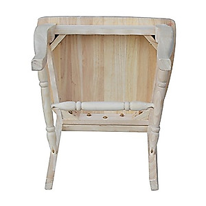 International Concepts Country french Chair with Solid Seat, Unfinished