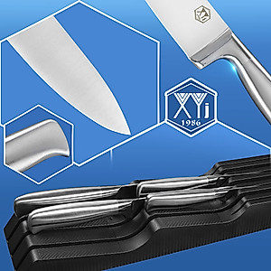 XYJ Professional Knife Sets,Chef Knife Set with Bag,Case,Scissors,Culinary Kitchen Butcher Meat Cleaver,Cooking Cutting,Bread,Utility,Fruit