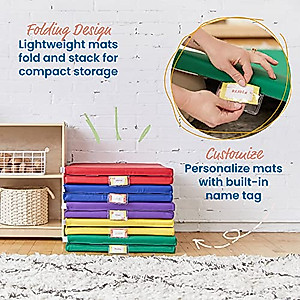 ECR4Kids SoftZone Folding Rainbow Rest Mats, Classroom Furniture, Assorted, 5-Piece