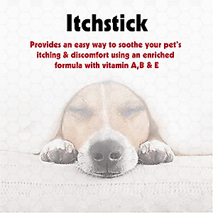 Petkin Anti Itch Stick for Pets - Simply Rub on Anytime to Provide Pain & Itching Relief for Dogs & Cats on Contact - Bitter Taste Stops Licking & Chewing - 1.5oz -Ideal for Home or Travel (2pk)
