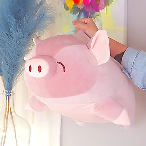 OULV Cute Pig Stuffed Animal Plush Doll Toy, Soft Fat Pig Plushes Hugging Pillow Gifts for Bedding, Kids Birthday, Valentine, Christmas Room Decoration(31.4inch)