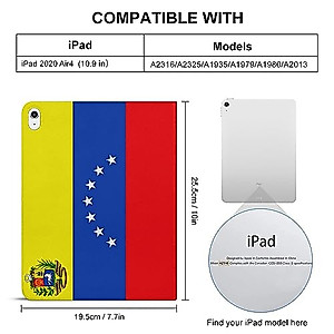 Venezuelan Flag Fashion Case for IPAD 2020 AIR 4 （10.9in）, Pen Slot Protective Cover for IPAD 2020 AIR 4 （10.9in）, Convenient Magnetic Stand