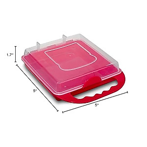 Kitchen & Cabana I 3 Pack of Sandwich Containers I Reusable I BPA Free I Perfect for Smaller Sized Sandwiches I 3 Bright Colors I Easy to Open Lids I Snap Shut with Fun Carrying Handle (3 Pack -