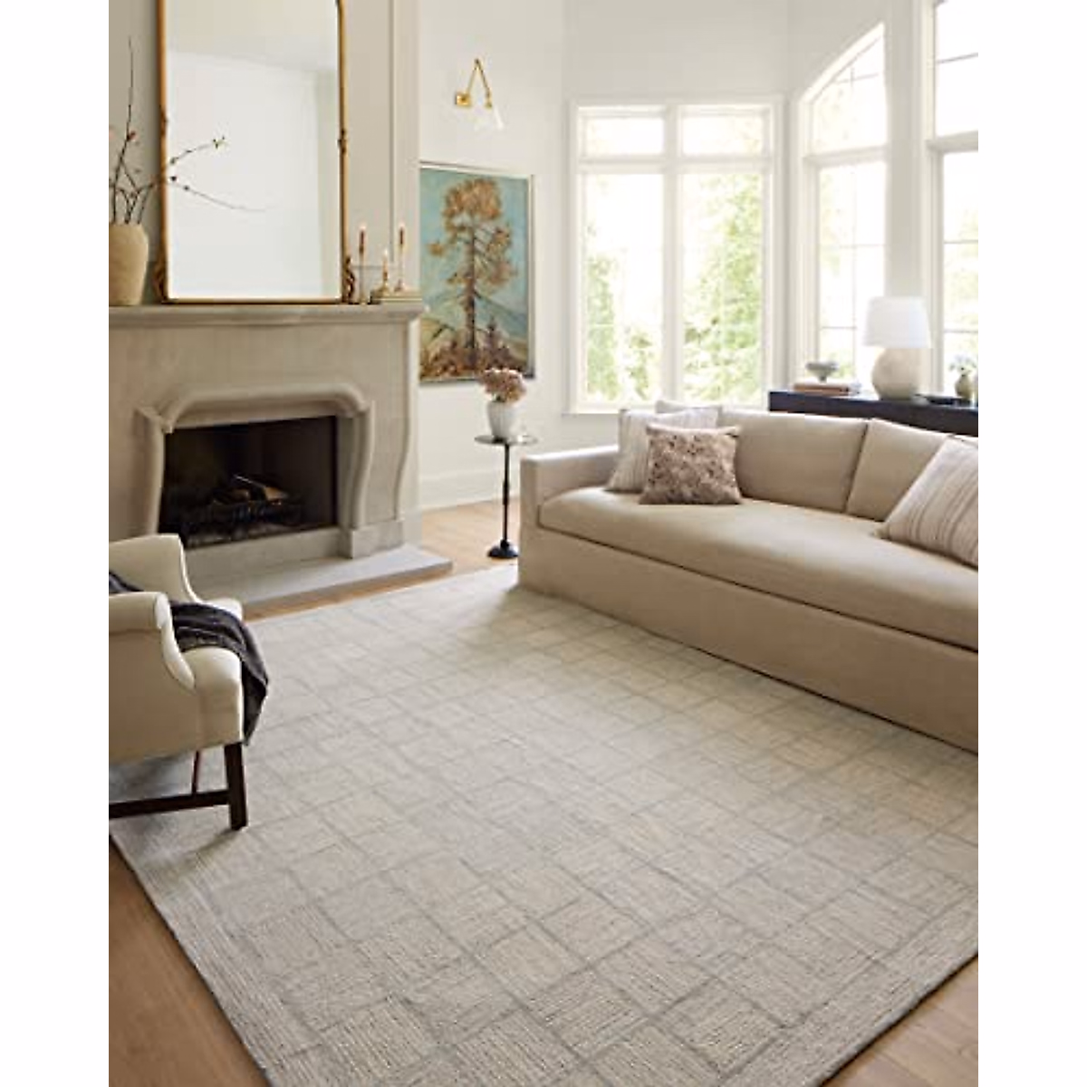 Loloi Chris Loves Julia x Francis Collection FRA-03 Silver/Sky, Contemporary 7'-9" x 9'-9" Area Rug