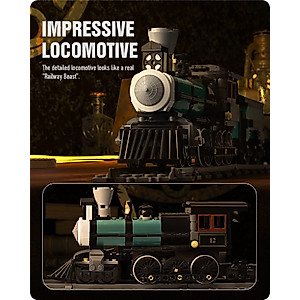 Nifeliz TH10 Steam Train Building Kit and Engineering Toy, Collectible Steam Locomotive Display Set, Train Set with Train Track, Top Present for Train Lovers (560 PCS)