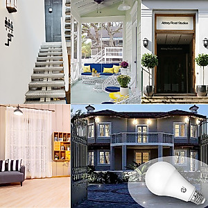 Z Motion Sensor Light Bulbs Dusk to Dawn LED Light Bulbs Radar Motion Detector Light 100 Watt Equivalent E26 Base A19 Indoor Outdoor Lighting Lamp 10W Daylight White 6500K 2 Pack