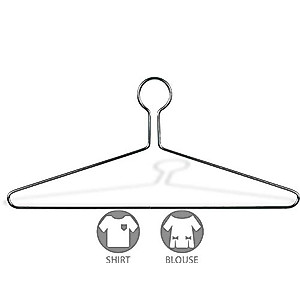 Chrome Metal Anti-Theft Closed Loop Suit Hanger in 17" Length X 3/16" Thick, Box of 25