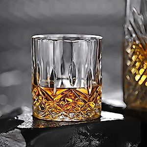 Triplorare Whiskey glasses set of 6, 11 OZ, Old-Fashioned Whiskey glasses, Rum glasses, Bar whiskey glasses, Glasses for Scotch (Rock glasses set of 6)