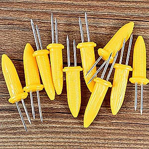 Fashionclub Corn on The Cob Holders Skewers BBQ Twin Prong Sweetcorn Holder Fork Kitchen Tool Pack of 10
