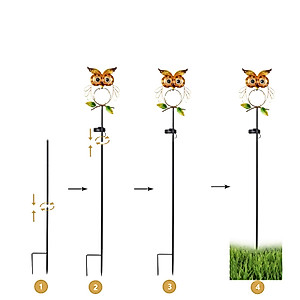 KUBILIGHT Garden Solar Lights Owl Decor - Decorative Solar Stakes Lights, Waterproof Outdoor Owl Tunnel Lighting for Outside Lawn Patio Yard Decorations
