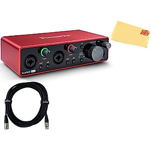 Focusrite Scarlett Solo Studio USB Audio Interface Bundle with XLR Cable and Polishing Cloth