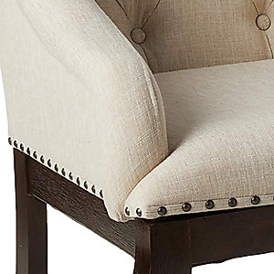 Coaster Home Furnishings Brockway Glen Cove Arm Chairs with Button Tufting and Nailhead Trim Antique Java and Cream (Set of 2)
