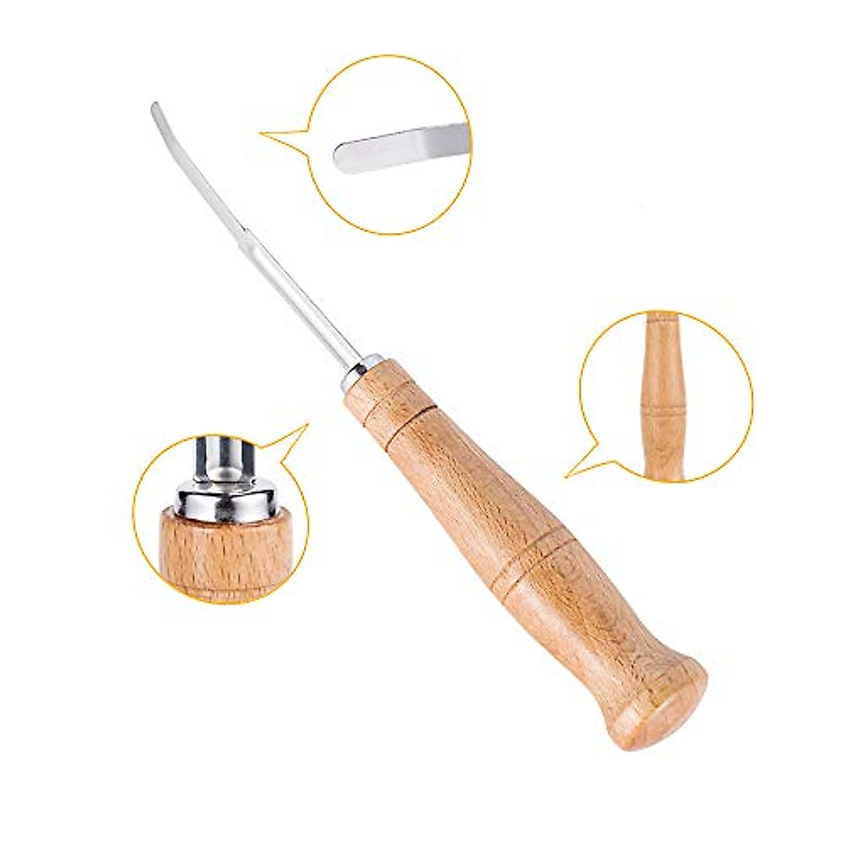 Premium Hand Crafted Bread Lame Included 5 Blades and Leather Protective Cover - Best Dough Scoring Tool by YMHB