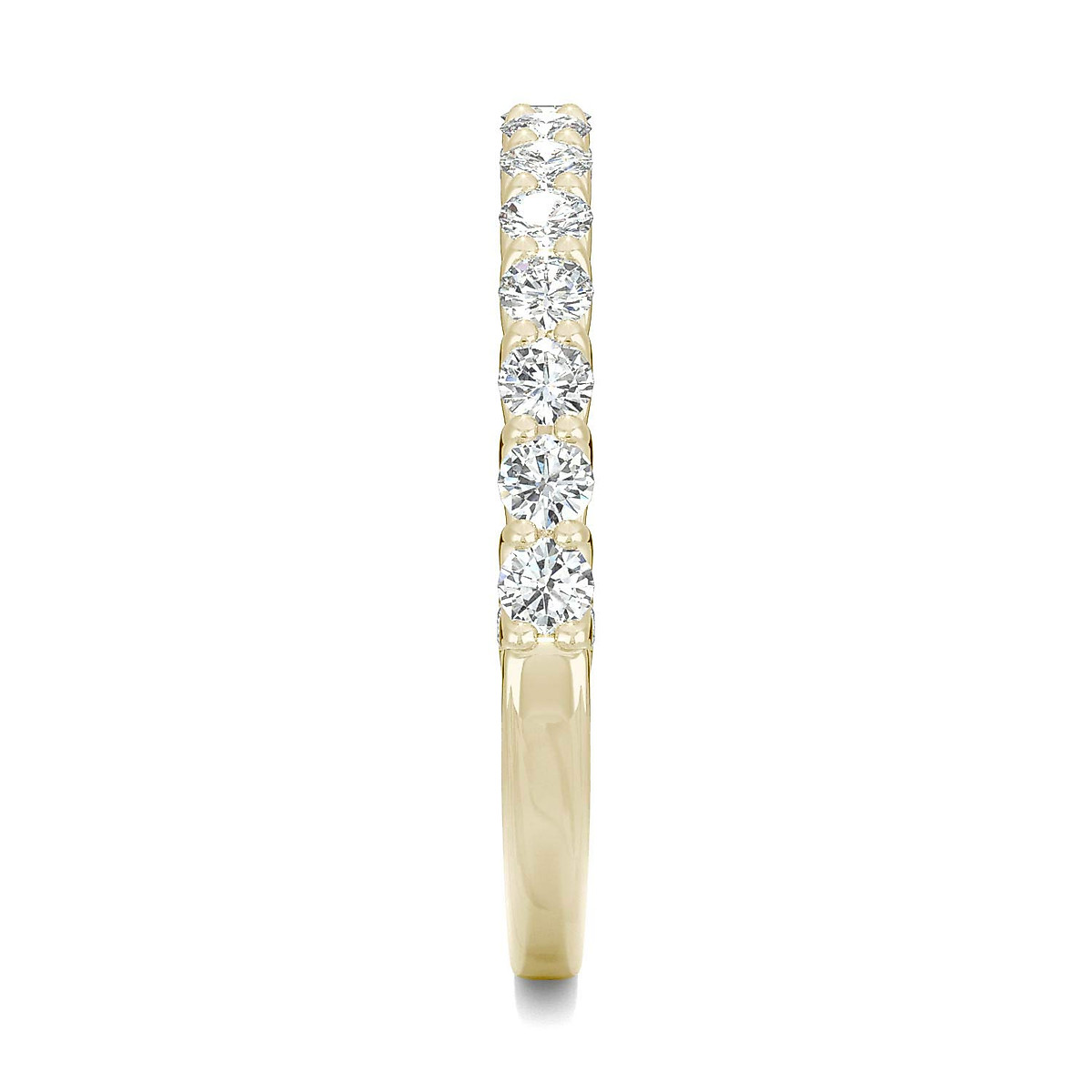 14K Yellow Gold Moissanite by Charles & Colvard 2mm Round Wedding Band-size 7 0.45cttw DEW by Charles & Colvard