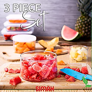 Simax Round Glass Containers With Lids: Borosilicate Glass Food Storage Containers With Lids Airtight - Glass Lunch Containers For Adults - Meal Prep Container Glass - Food Prep Containers Glass 3 Pcs