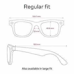 Meta Ray-Ban Smart Glasses, Wayfarer, Matte Black / G15 Green, Regular