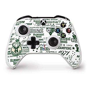Skinit Decal Gaming Skin compatible with Xbox One S Controller - Officially Licensed NBA Milwaukee Bucks Historic Blast
