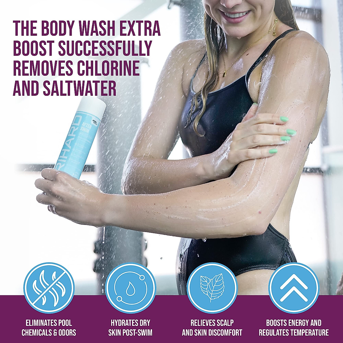 TRIHARD Swimmers Shampoo Extra Boost + After-Swim Body Wash Extra Boost | Specialized Swim Shampoo | Chlorine Removal Body Wash