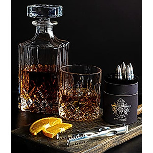 Whiskey Stones Gift Set for Men - Stones Ice Cube for Whiskey - Bourbon Stones Chilling Set - Chill Rocks Whiskey Stones - Stainless Steel Ice Cubes Set - Birthday Gift Set for Dad