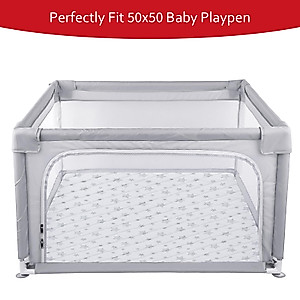 Premium Foam Baby Play Mat, 50''x50'' Playpen Mat, One-Piece Crawling Mat Non Slip Cushioned Mats for Babies, Infant and Toddler, Baby Floor Play Mat