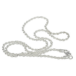JOTW Sterling Silver 2mm Rope Chain (Sterling-Sterling Silver, 20 Inches) (I-2591)