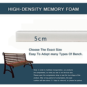 XMAYODS Bench Cushion - Outdoor Patio Porch Swing Cushions, 48/40/50 inch x 12/14/16/18 inch Indoor Bay Window Seat Furniture Cushion, Non-Slip with Zipper (Color : #3, Size : 120x30cm/47x12in)