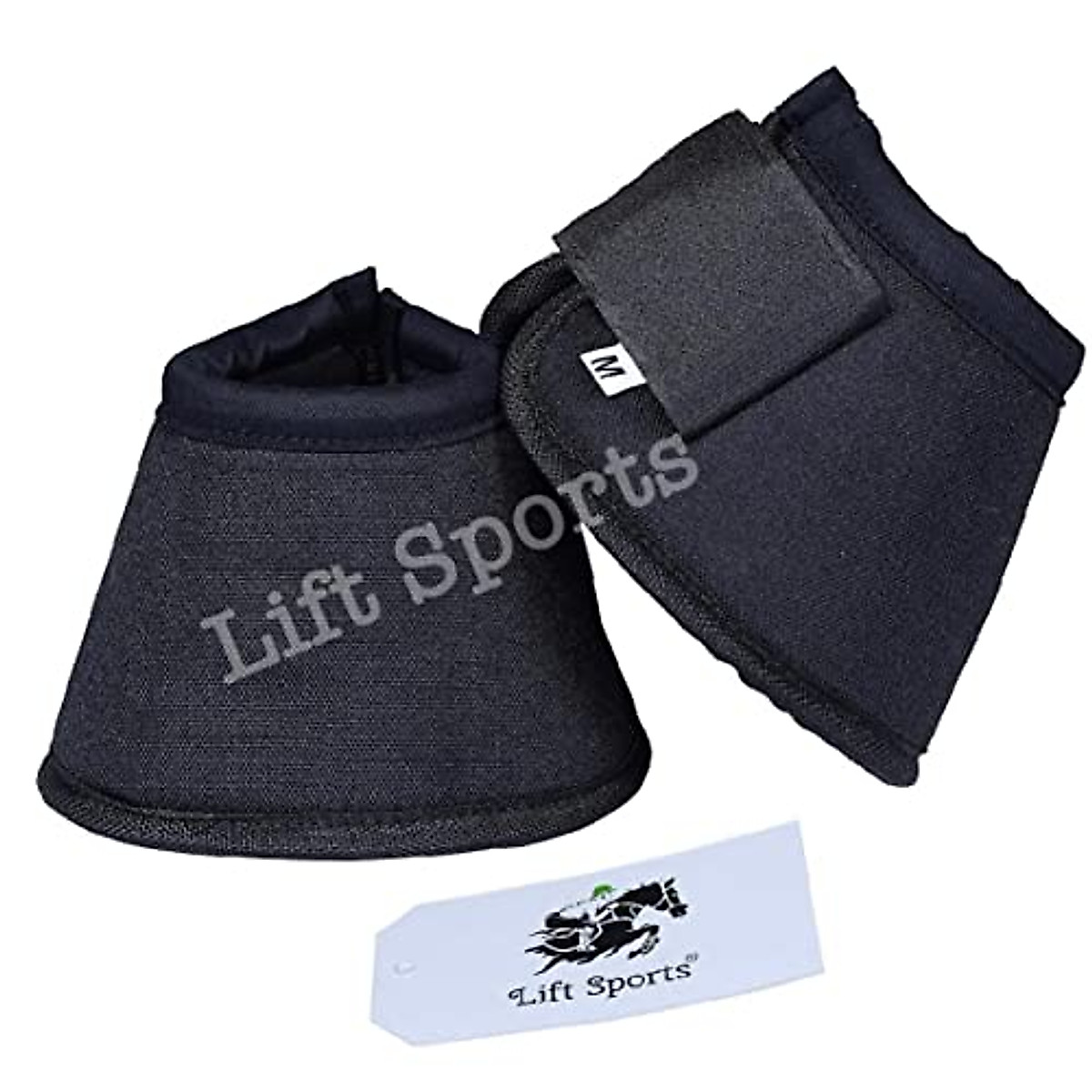 Lift Sports Horse Bell Boots 8 Colors Over Reach No Turn Bell Boots Wrap Tack Protection Equine (Medium, Orange)