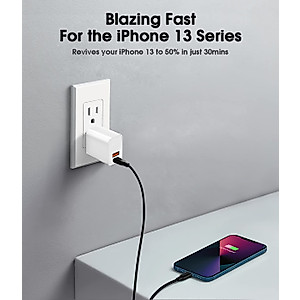 UDATSON 20W USB-C PD Power Delivery Charger, 2 Pack Type C Fast Charging Adapter for Apple Watch Series 9, iPhone 15, 14 Pro Max, AirPods, iPad