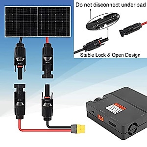 GELRHONR 4.9FT 12AWG Solar Connector to XT60 Female Extension Cable for Solar Panel RV Portable Power Station Solar Generator-1.5M 4.9Ft