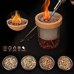 Cocktail Smoker Kit for Drinks, Zyceecby Cocktail Smoker Kit with Oak, Pecan, Cherry, Apple Wood Chips, Old Fashioned Whiskey Drink Smoker, Best Gift for Husband, Father and Cocktail Lovers