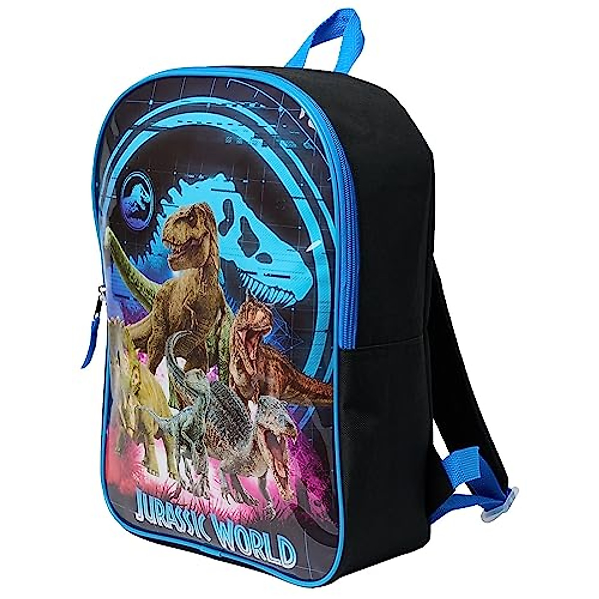 Jurassic World 15" Backpack Dinosaurs T-Rex Velociraptor Carnotaurus Boys Kids