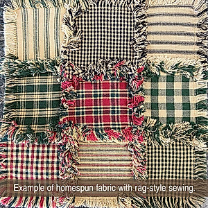 Cabin Christmas Stripe Cotton Homespun Plaid Fabric by JCS - Sold by The Yard