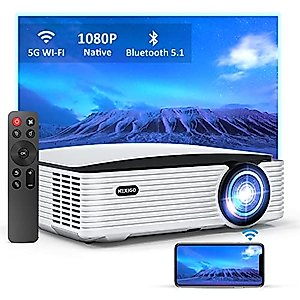 NexiGo PJ30 Outdoor Projector, 450 ANSI Lumens, Native 1080P, Dolby_Sound Support, Movie Projector with WiFi and Bluetooth 5.1, Compatible w/TV Stick,iOS,Android,Laptop,Console