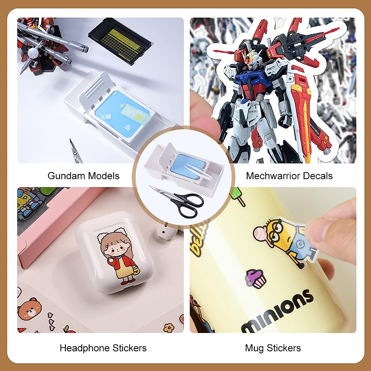 Model Decal Tool, Decal Box With Curved Scissors, Tweezers, Sponge Pad, Gundam Model Crafts, Airplanes, Tanks, Hobbyist Tools PMKJ008