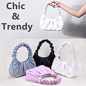 Y2K Purse Bags Chic Pouch Bag Vegan Leather Vintage Hobo Handbag Mini Shoulder Bag Underarm Bag Purse for Women