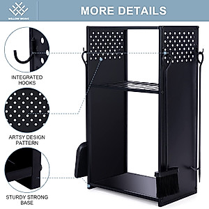 WILLOW WEAVE Firewood Rack Log Holder Wood Storage Rack 2 Layers Space-Saving Design with 4 Pieces Basic Heavy Duty Tools Easy to Put Together Great Use for Indoor Fireplace and Outdoor Firepit