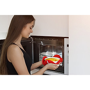 Microwave Bowl Cozy Huggers Set of 4 – Durable and Reliable – for Hot and Cold Bowls, Plates and Dishes Bowl Holder for Microwave – Bowl Cozies Ideal Household Gift by Sheff Store (Blue)