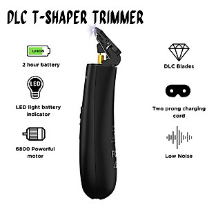 Hair Trimmer by Supreme Trimmer ST5220 Precision Beard Trimmer for Men Professional Barber Liner Cordless Hair Clippers – Black T-Shaper Li (Extra Blade Included)