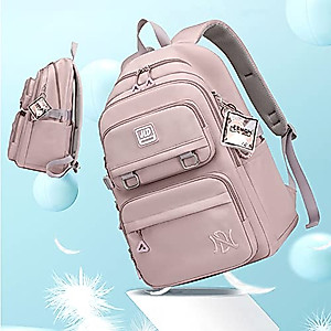 Armbq Girls Backpack Large-Capacity Middle Elementary School Casual Bookbag Kids Outdoor Travel bag Solid Color Daypack for Teens