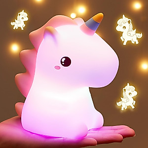 One Fire Unicorn Night Lights for Girls Bedroom,16 Colors Cute Night Light for Kids, LED Rechargeable Unicorn Lamp, Unicorns Gifts for Girls Night Light, Silicone Night Light Kids Cute Kawaii Stuff