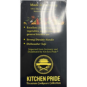 Kitchen Pride MADE IN SOLINGEN GERMANY STAINLESS STEEL KNIFE SET -PACK OF 5 (ORANGE, YELLOW, LIME) -3.35" ULTRA SHARP SERRATED BLADE -IDEAL FOR KITCHEN/GENERAL USE, BREADS AND PRECISION FOOD CUTTING