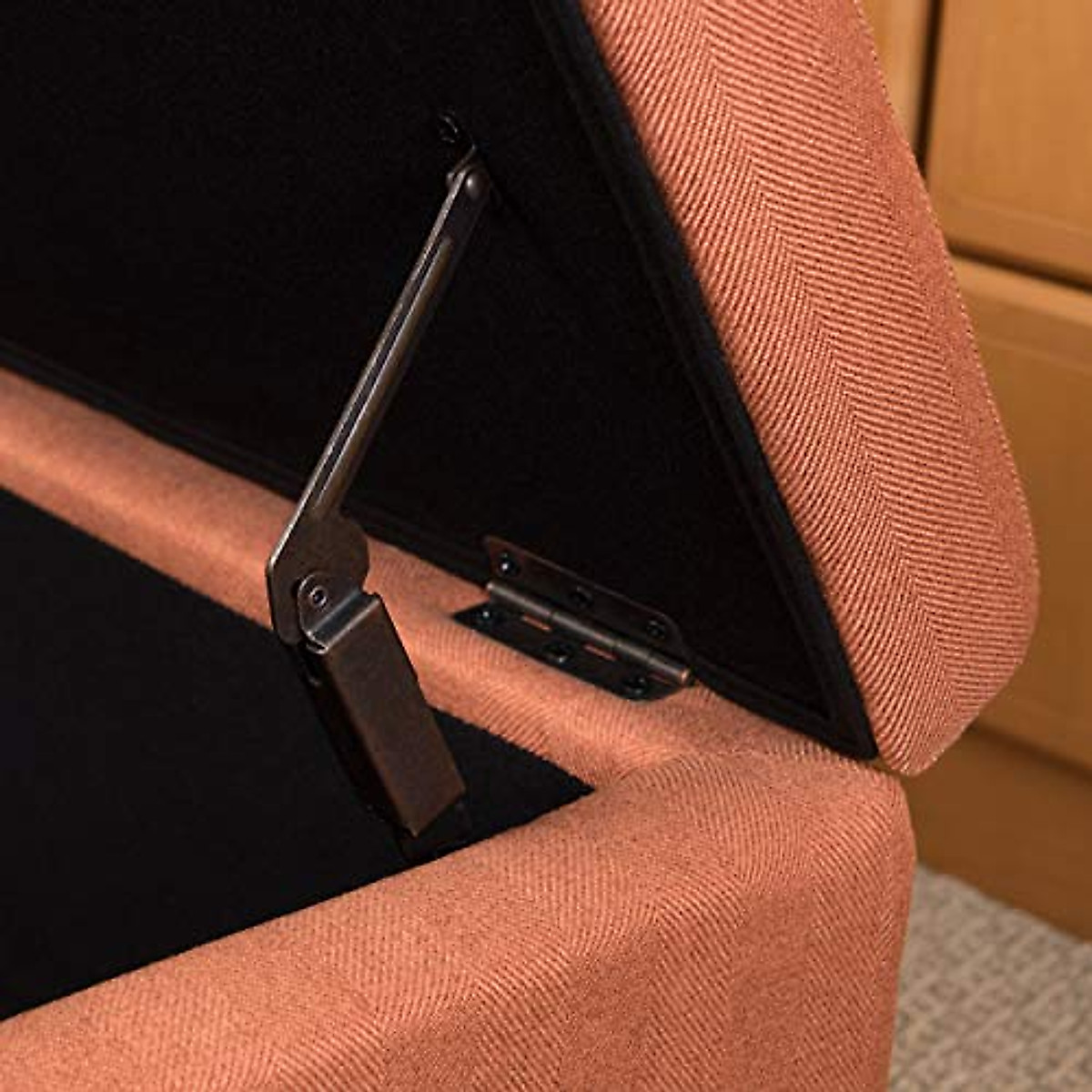 Christopher Knight Home Harper Fabric Storage Ottoman, Orange