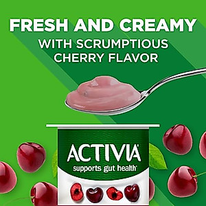 ACTIVIA Probiotic Lowfat Yogurt, Non-GMO Project Verified, Black Cherry, 16 Oz, Pack of 4